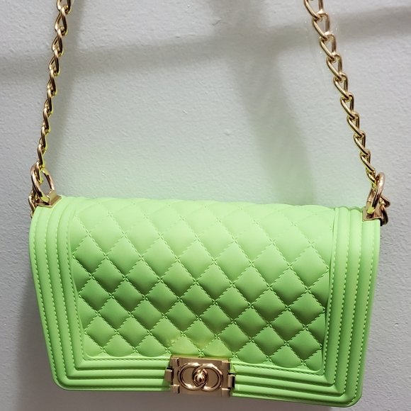 Bags | Lime Green Jelly Purse | Poshmark